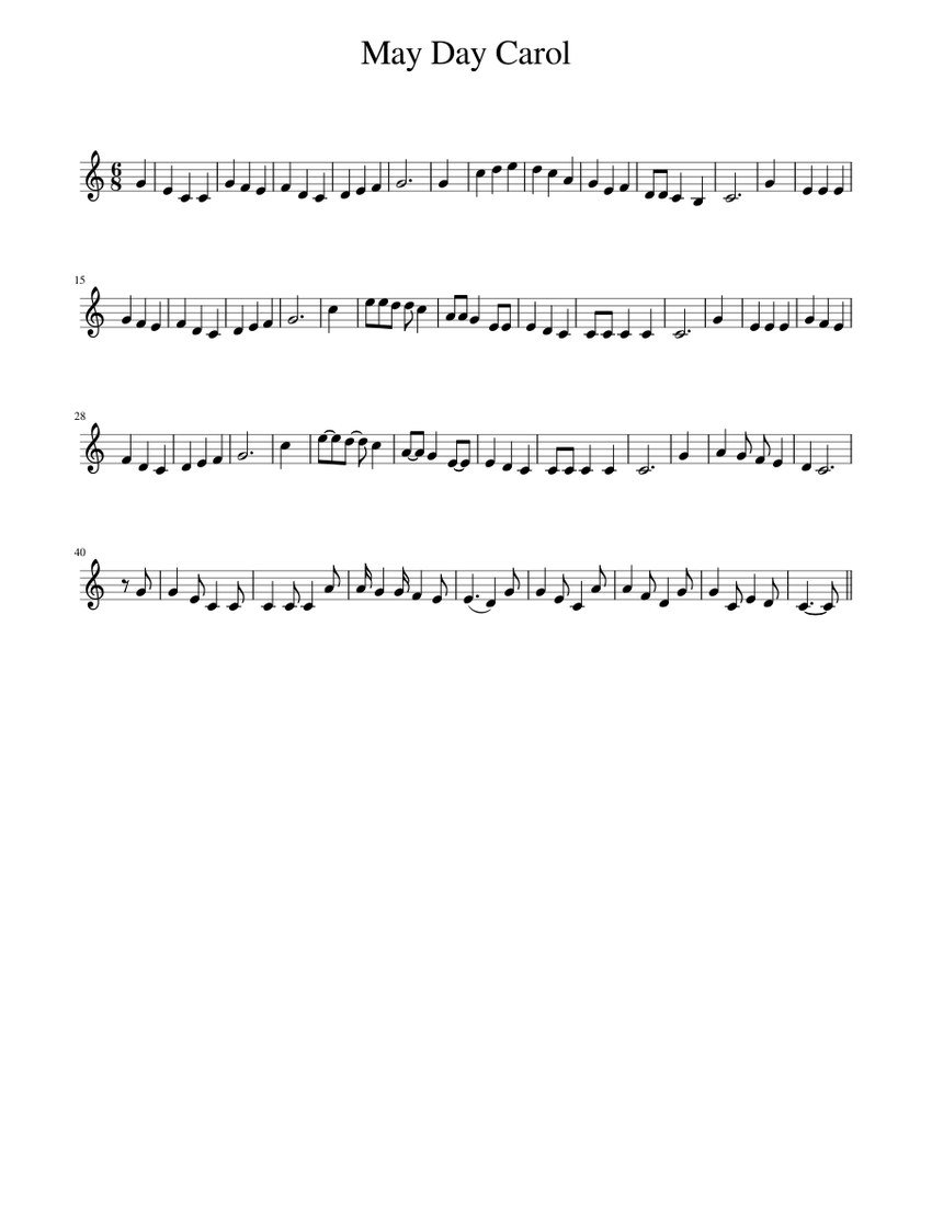 May Day Carol Sheet Music for Piano (Solo) Easy | MuseScore.com