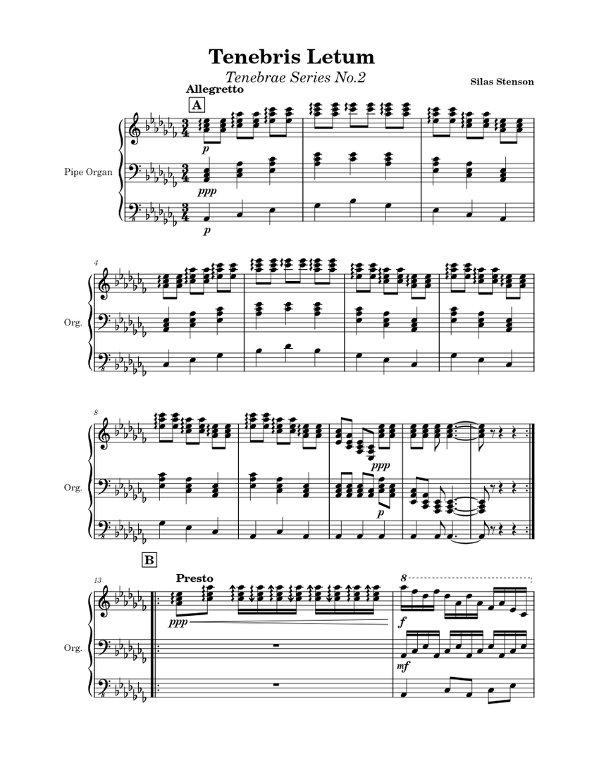 Tenebris Letum - EggDog24 Sheet Music for Organ (Solo) | MuseScore.com
