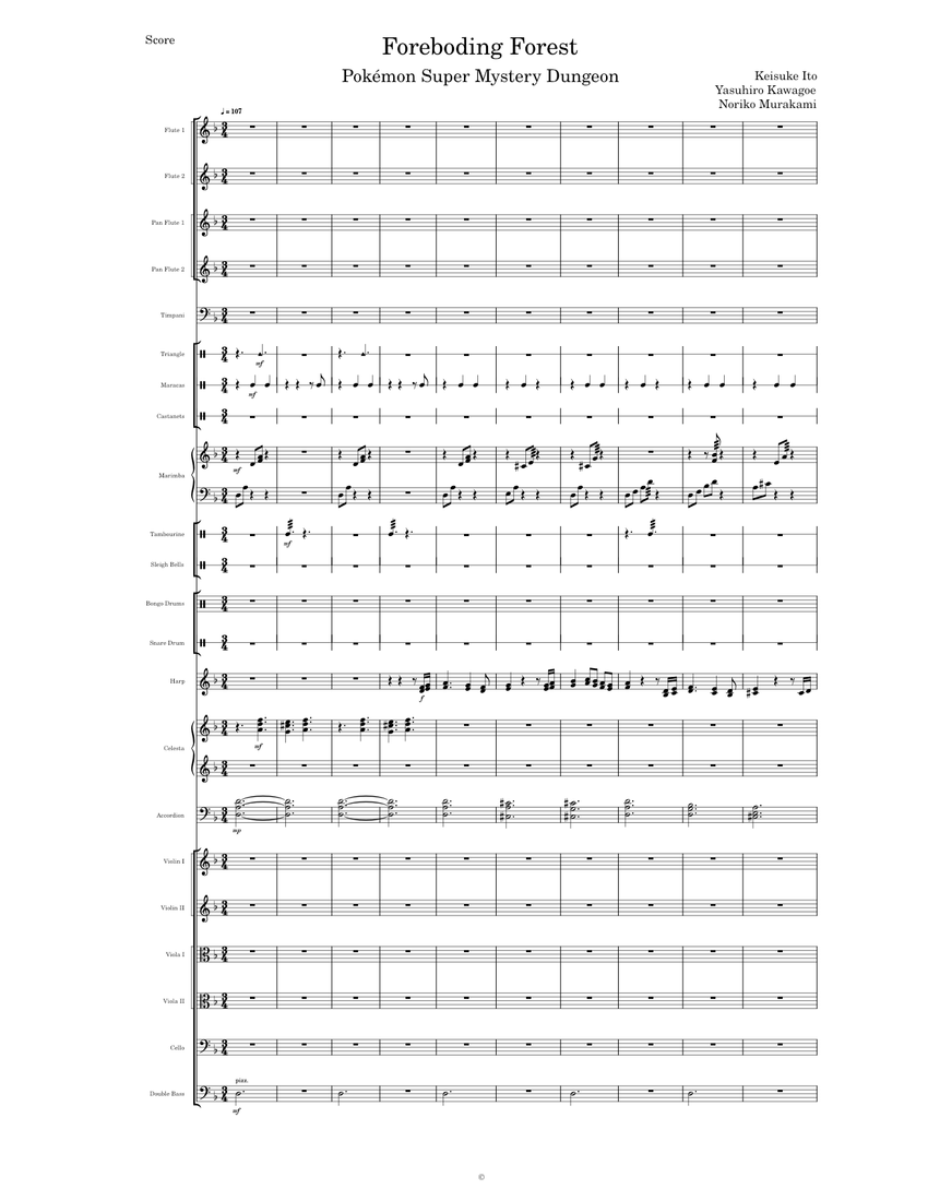 Foreboding Forest (Pokémon Super Mystery Dungeon) - Transcribed Score ...