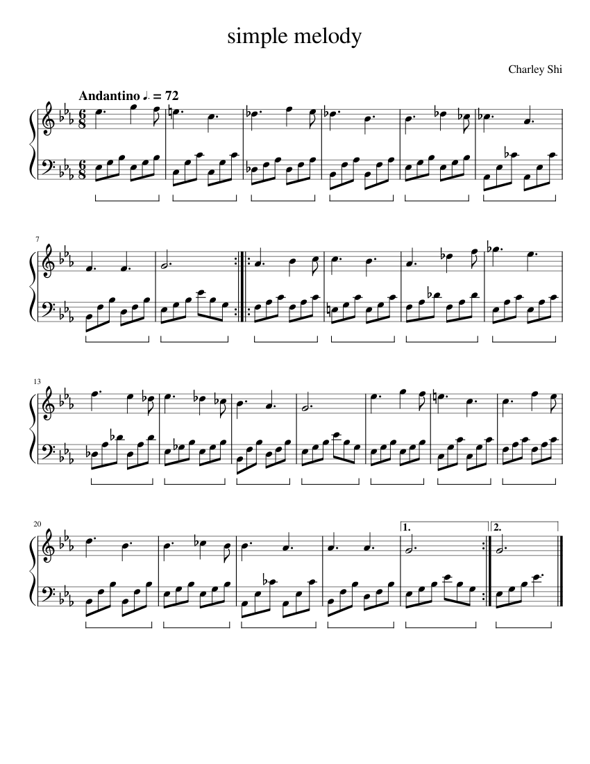 simple melody Sheet music for Piano (Solo) Easy | Musescore.com