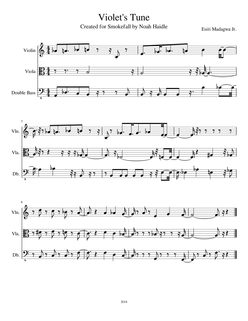 Violet's Tune Sheet music for Contrabass, Violin, Viola (Mixed Trio ...