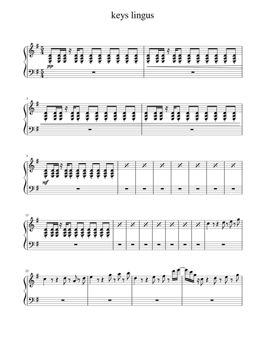 keys_lingus Sheet music for Piano (Solo) | Musescore.com