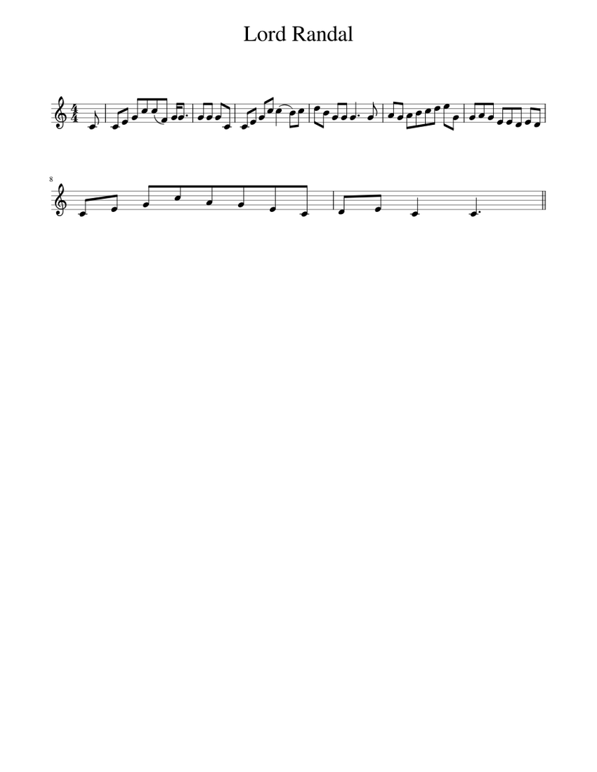 Lord Randal Sheet music for Piano (Solo) | Musescore.com