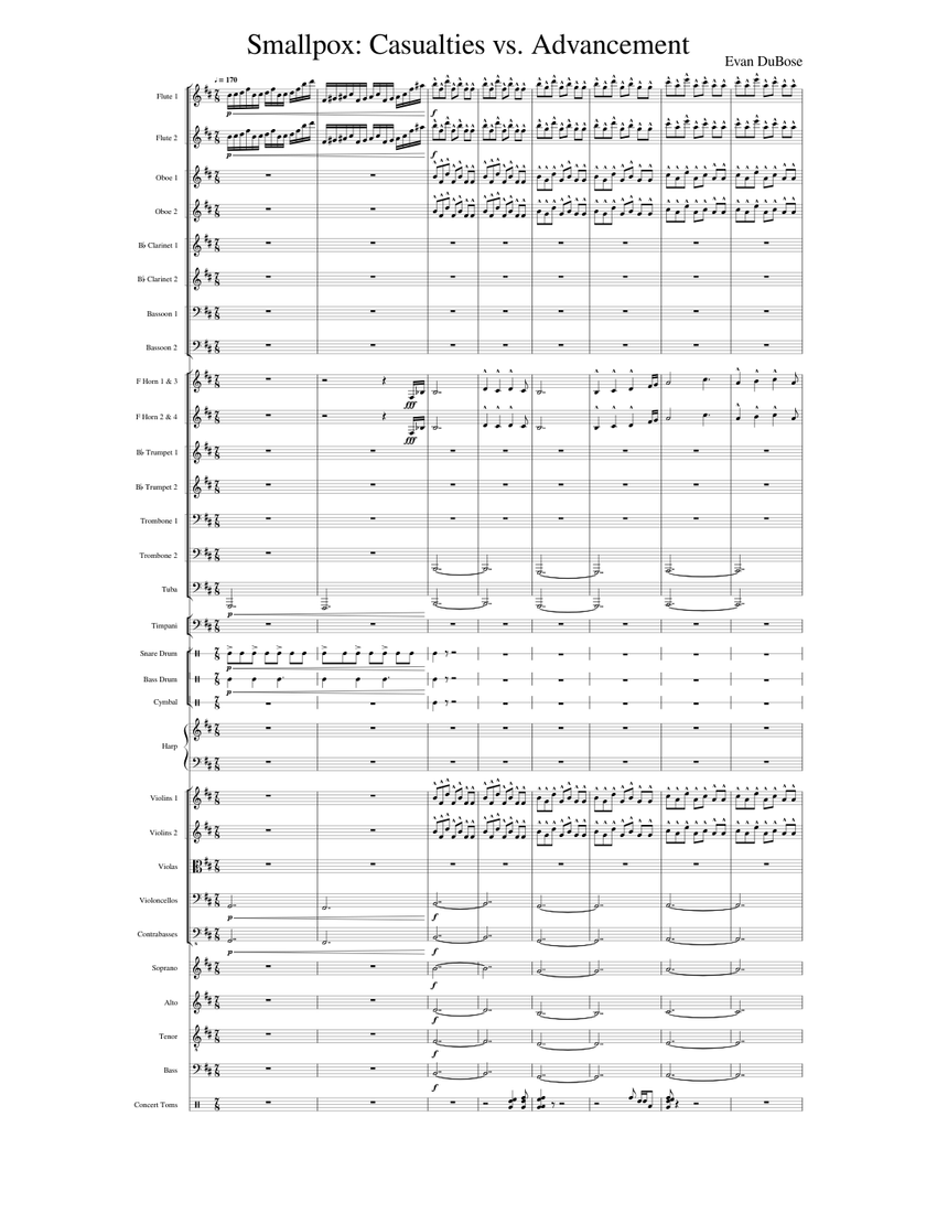 Smallpox: Populations vs. Advancements Sheet music for Trombone ...