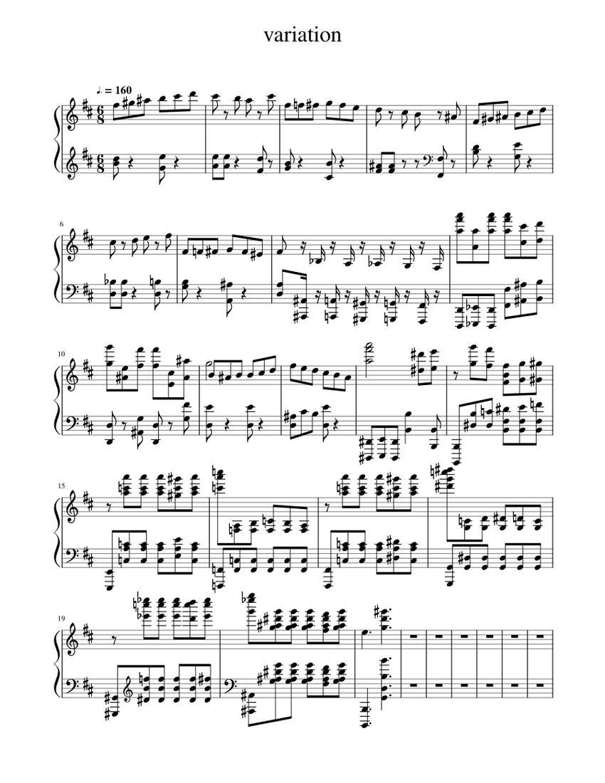 variation Sheet music for Piano (Solo) | Musescore.com