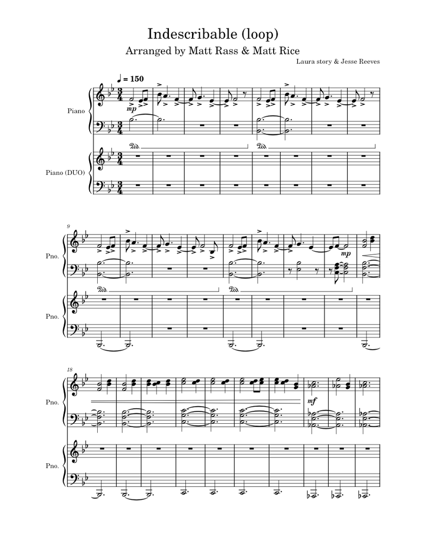 Indescribable (Instrumental Worship) Sheet music for Piano (Piano Four ...