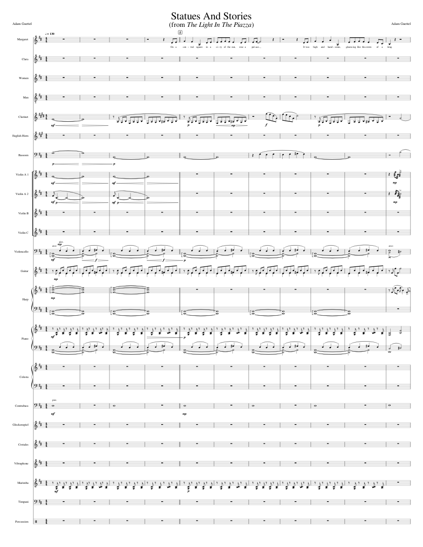 "Statues And Stories" (from The Light In The Piazza) Sheet Music for ...