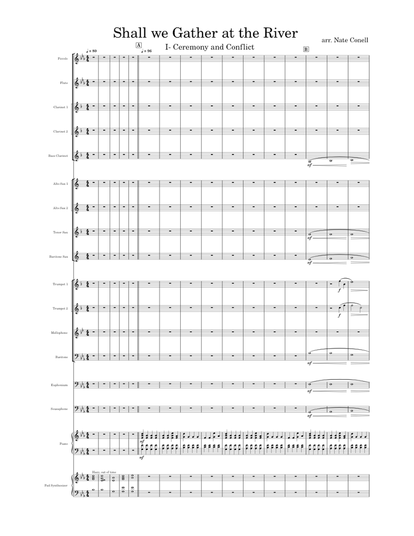 Shall We Gather At The River (Marching Show Idea) Sheet music for Piano ...