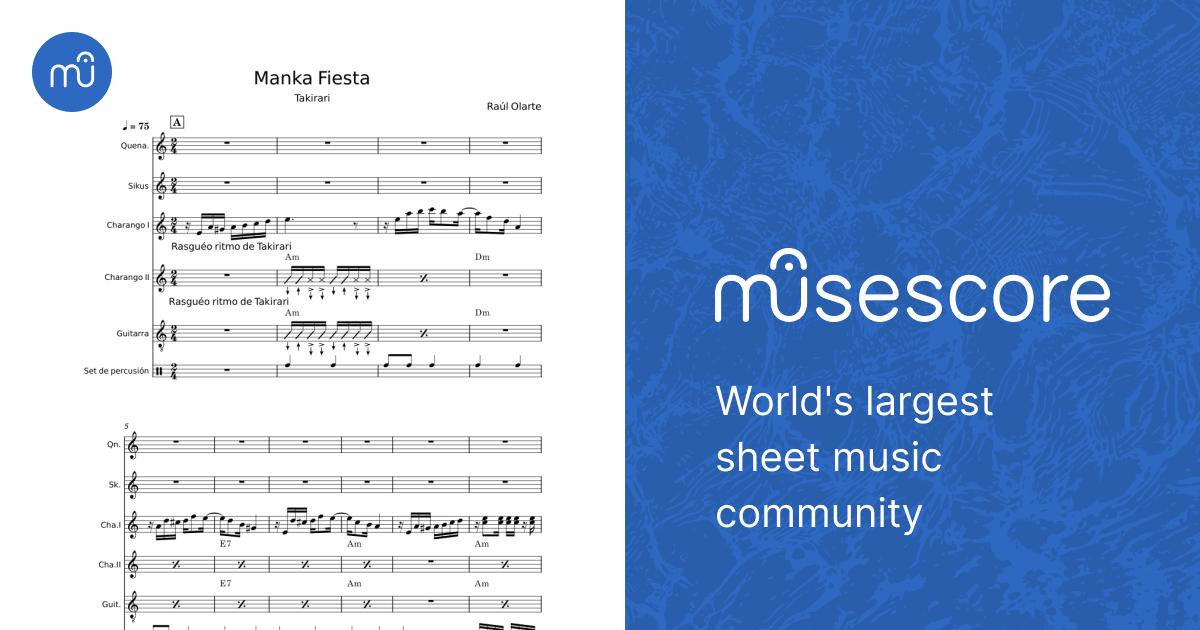 Manka Fiesta Sheet Music for Guitar, Drum group, Recorder, Flute other ...
