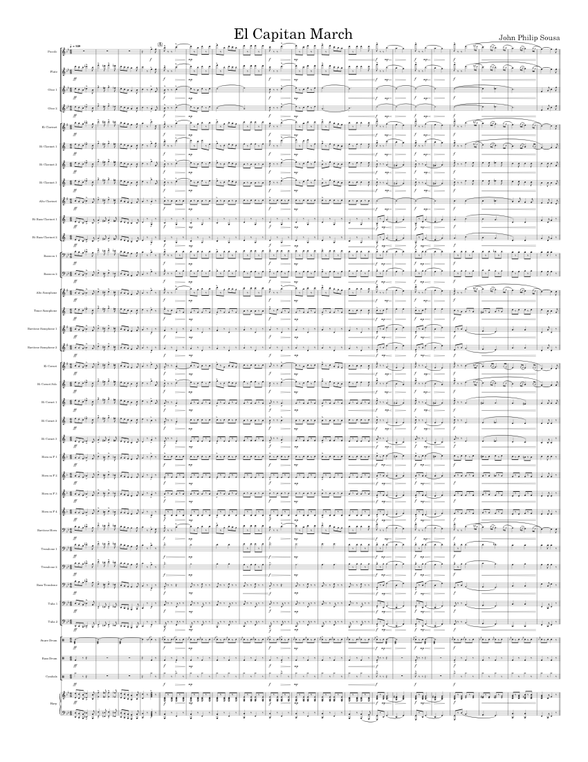 El Capitan March (John Philip Sousa) Sheet music for Trombone, Cornet ...