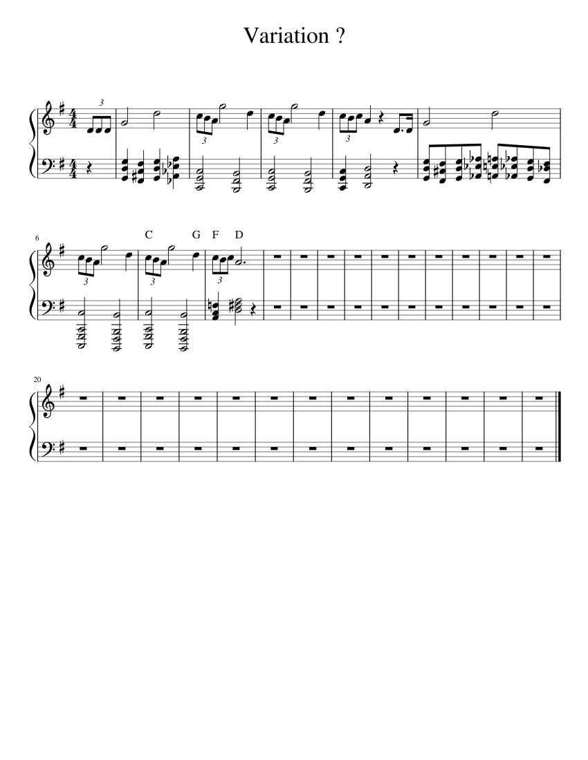 Variation ? Sheet music for Piano (Solo) | Musescore.com