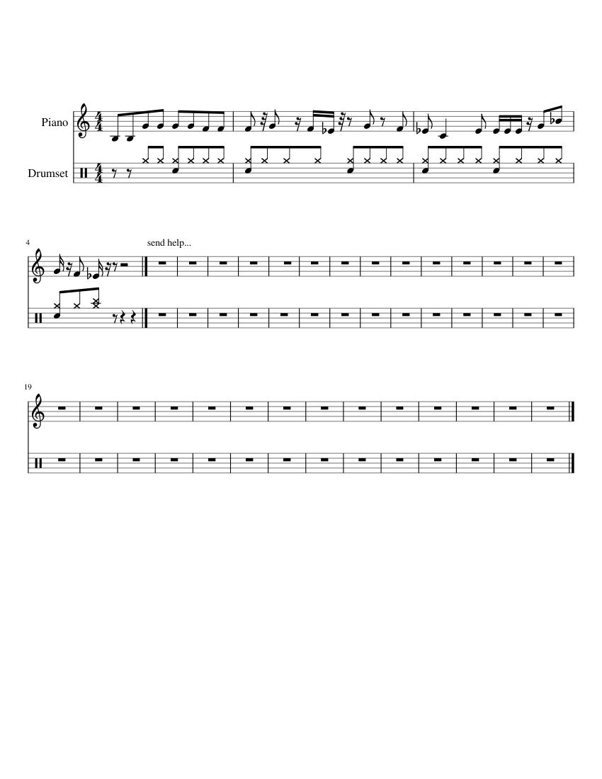 YIAY Sheet music for Piano, Drum group (Mixed Duet) | Musescore.com