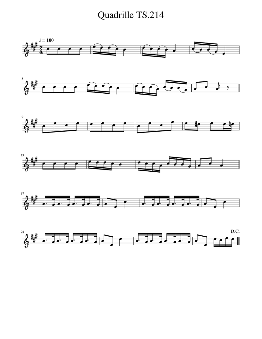 Quadrille TS.214 Sheet music for Piano (Solo) Easy | Musescore.com