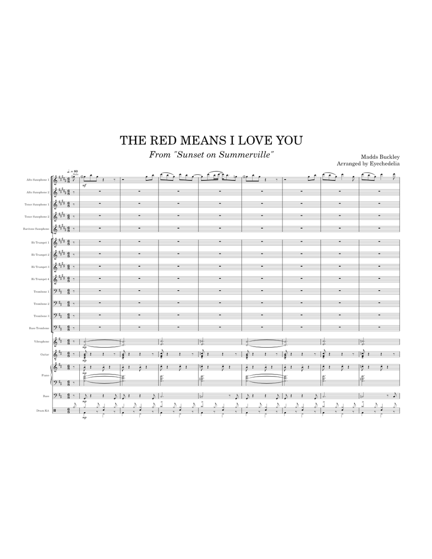 The Red Means I Love You - Madds Buckley Sheet Music for Piano ...