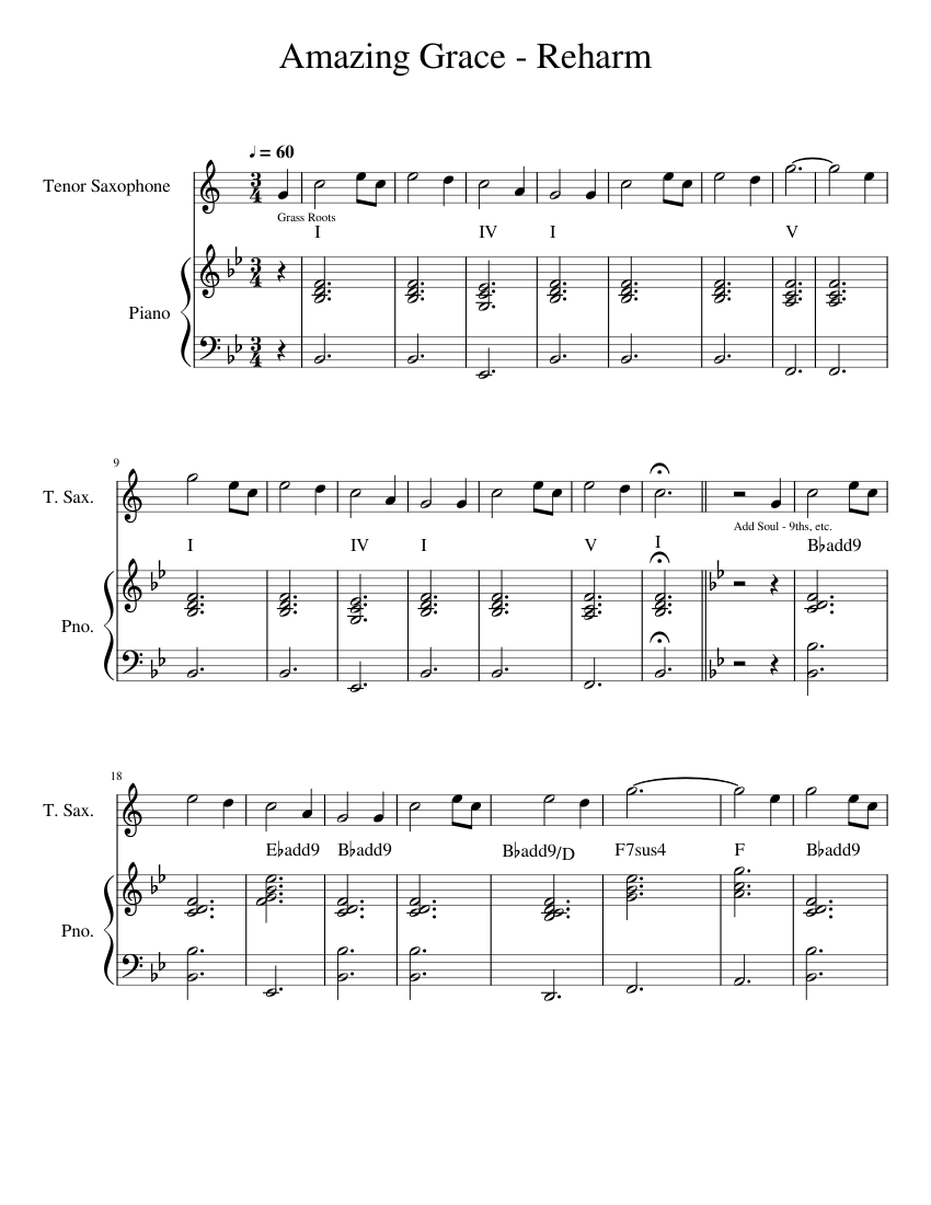 amazing grace harmonisation