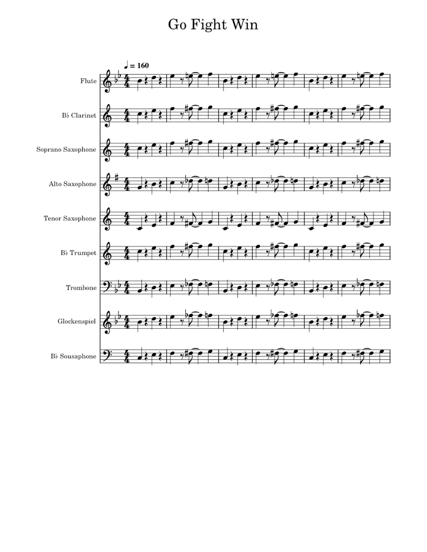 Go fight win – Herculaneum Blackcat Band Sheet music for Trombone ...