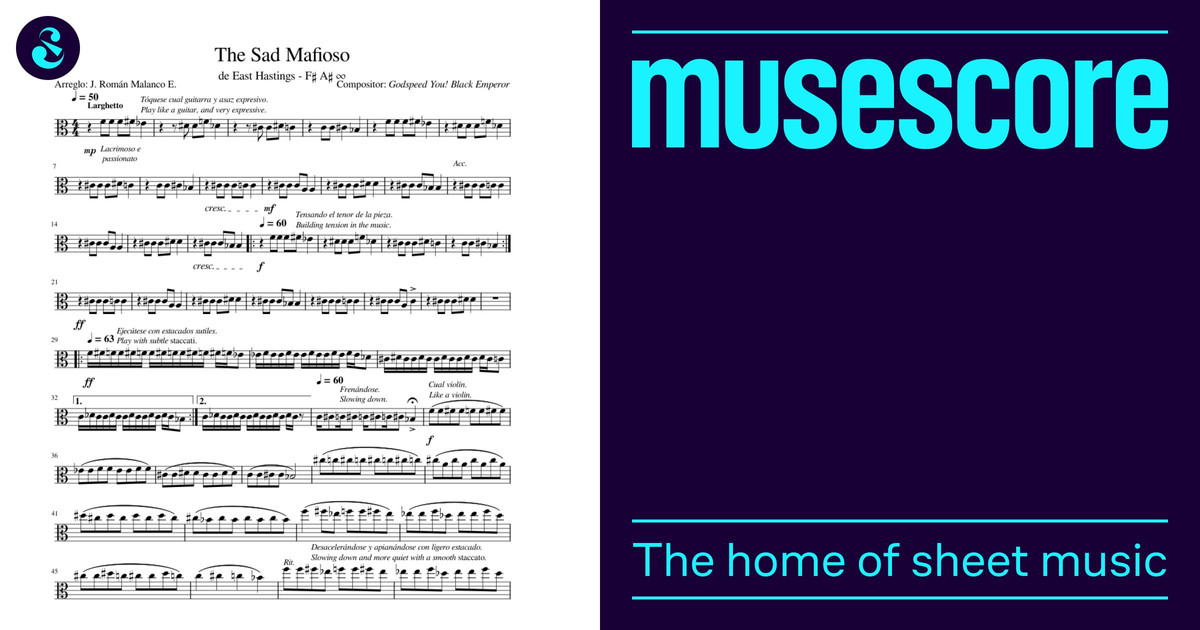 The Sad Mafioso [East Hastings] - Godspeed You! Black Emperor Sheet ...