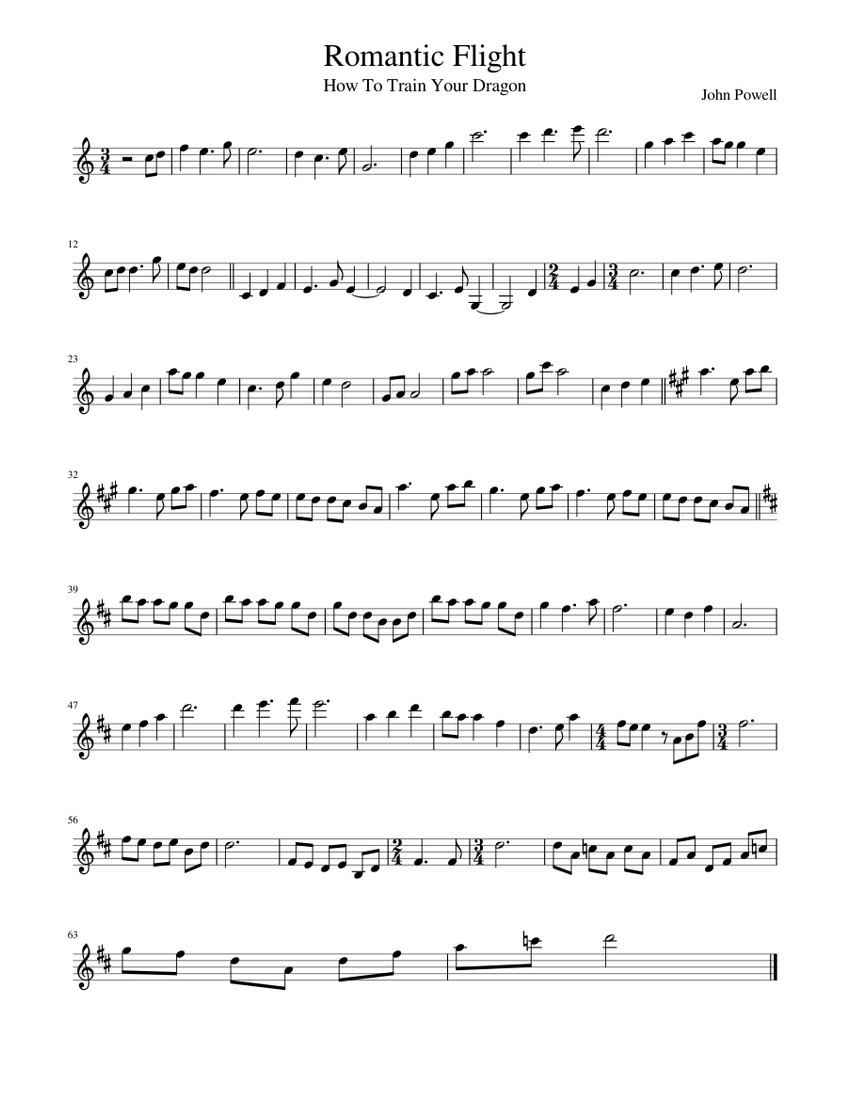 Romantic Flight Sheet Music for Violin (Solo) | MuseScore.com