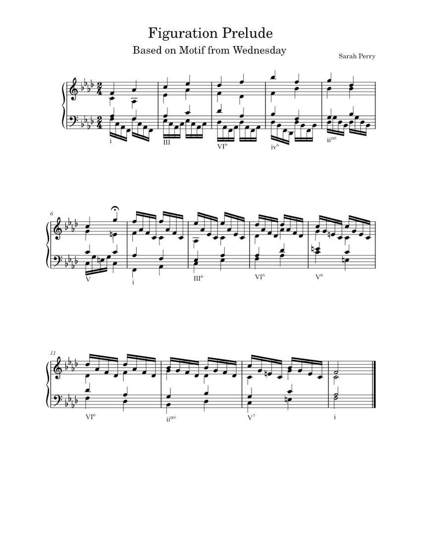 Wednsesday Figuration Prelude Sheet music for Piano (Solo) | Musescore.com