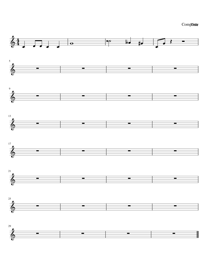 Clive's 1st Composition Sheet Music for Piano (Solo) Easy | MuseScore.com