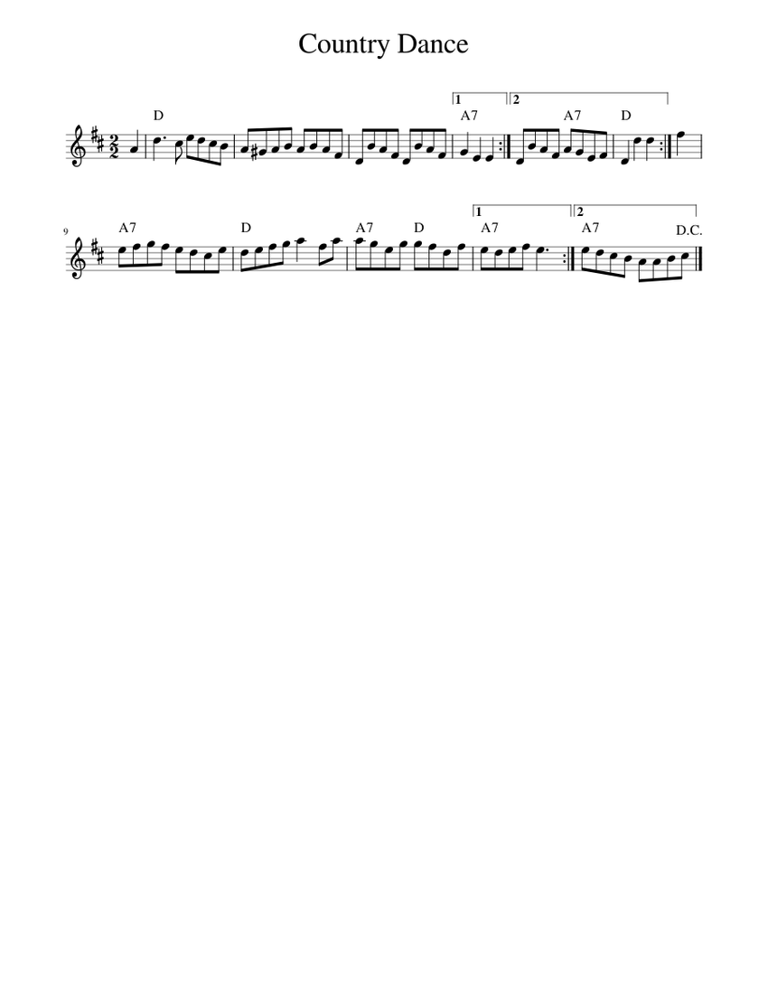 Country Dance Sheet music for Piano (Solo) | Musescore.com