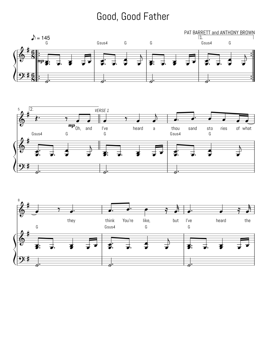 Good, Good Father - Chris Tomlin Sheet music for Piano (Mixed Trio ...