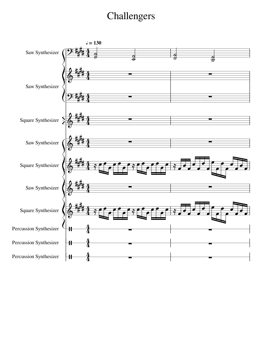 cell challengers arena 8-bit Sheet music for Tom tom, Synthesizer ...