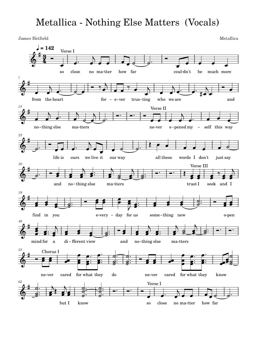 Nothing else matters – Metallica Metallica - Nothing Else Matters ...