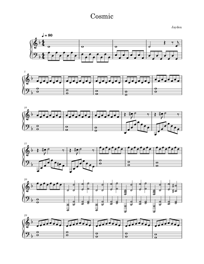 Cosmic - piano tutorial