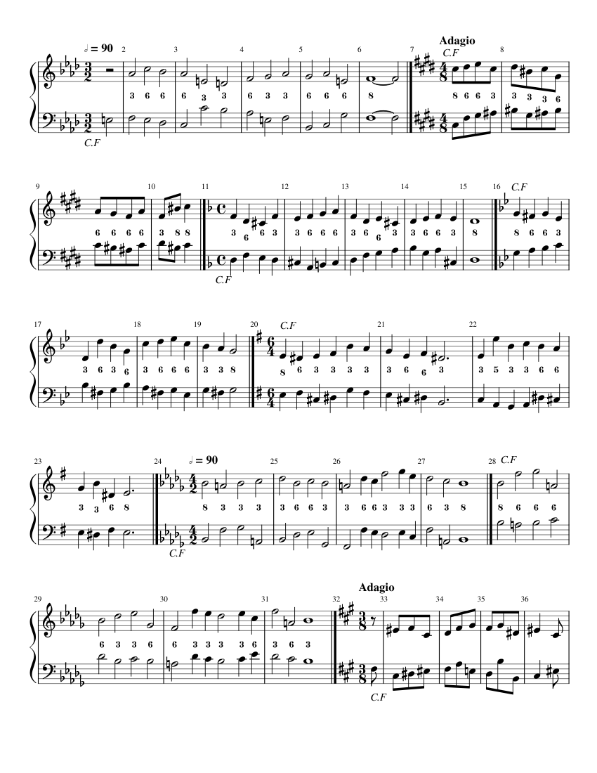 1st Species Counterpoint 1.2 minor REVISED - piano tutorial