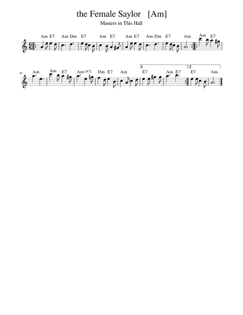 the Female Saylor Sheet music for Piano (Solo) Easy | Musescore.com