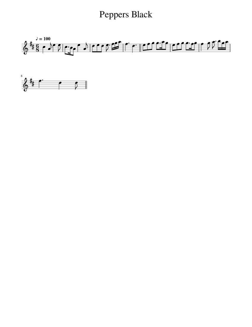 Peppers Black Sheet music for Piano (Solo) Easy | Musescore.com