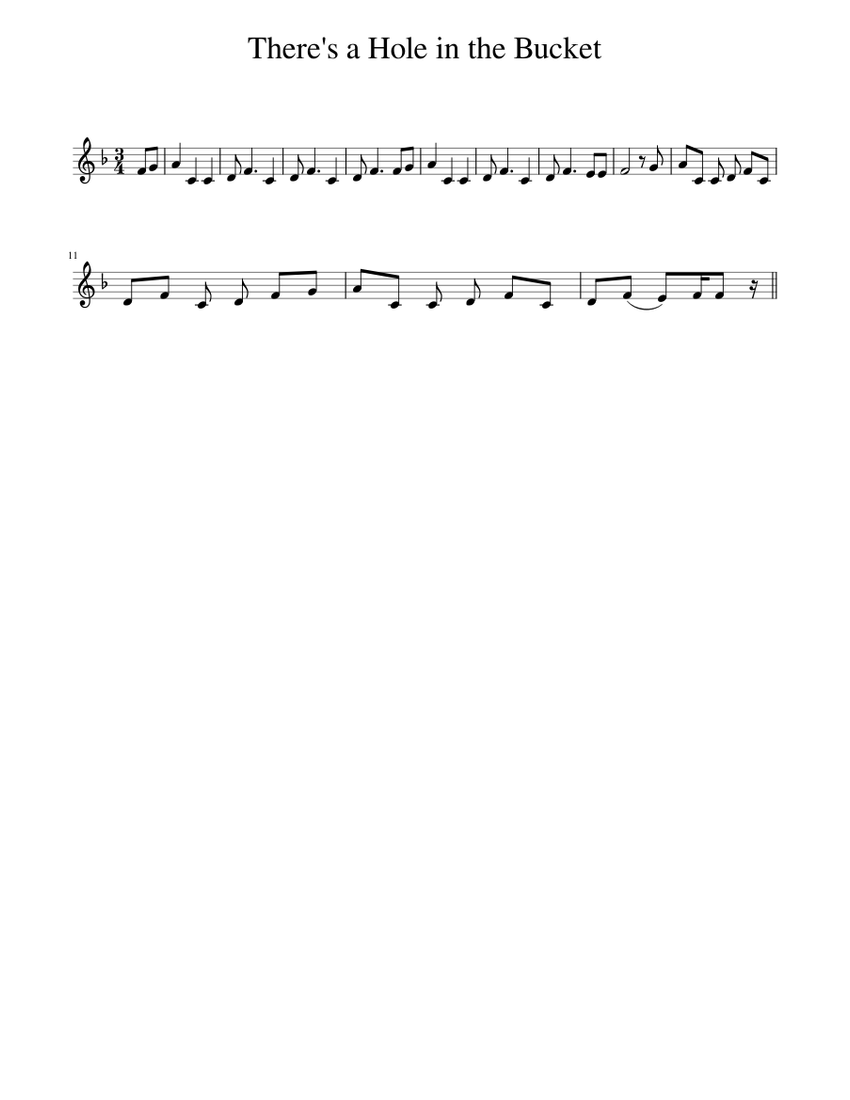 There's a Hole in the Bucket Sheet music for Piano (Solo) Easy ...