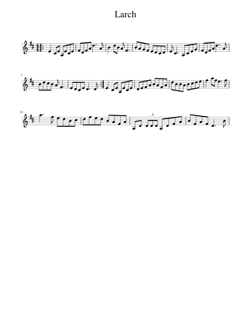 Larch Sheet Music for Piano (Solo) Easy | MuseScore.com