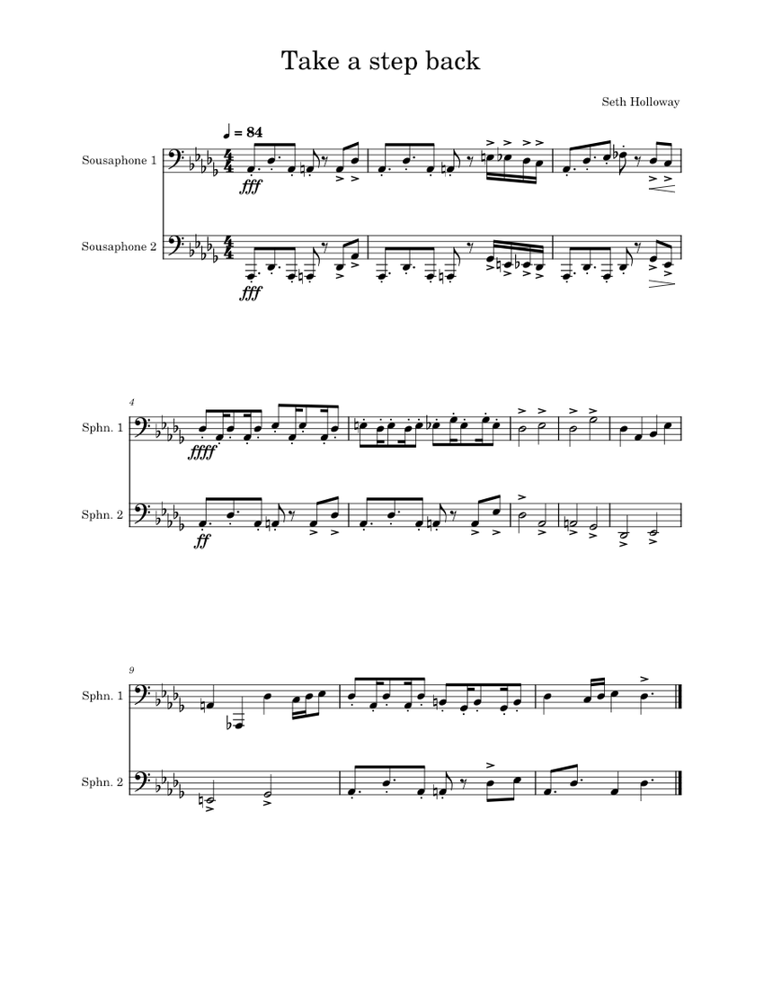 Take a step back – Seth Holloway Sheet music for Brass (other) (Brass ...