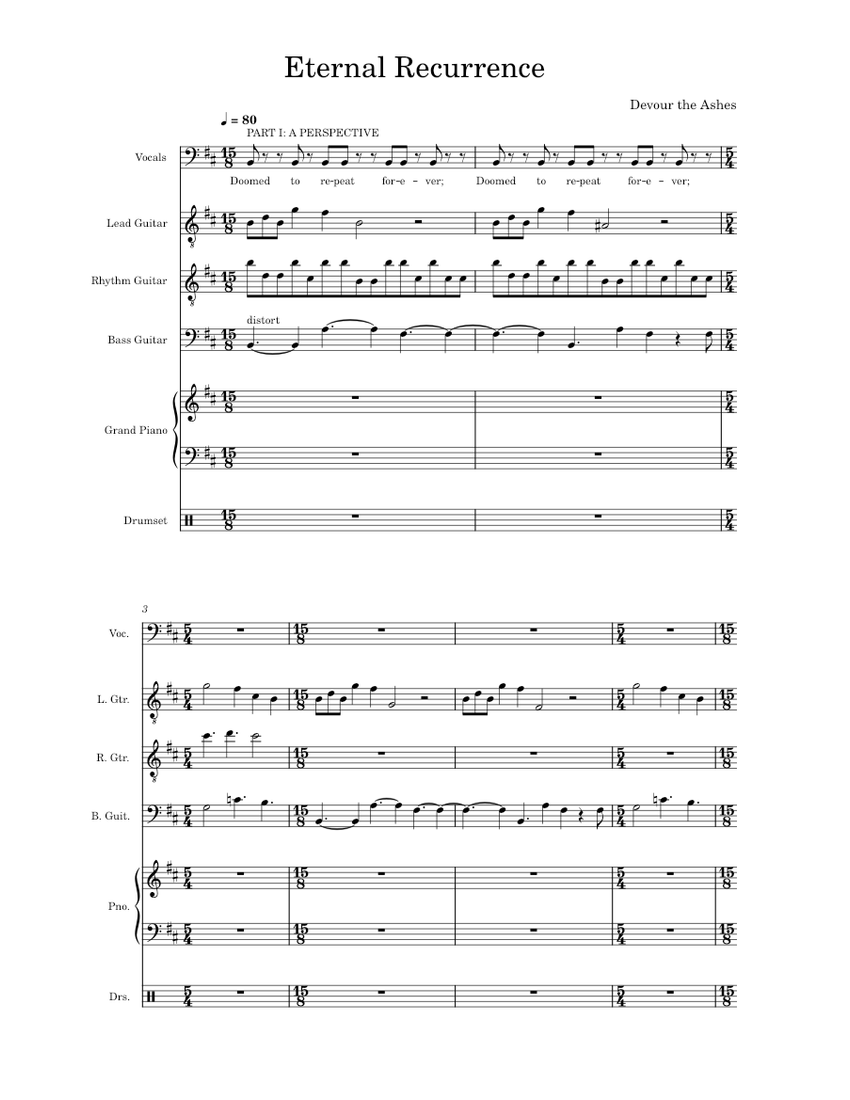 Eternal Recurrence - Devour the Ashes Sheet music (Mixed Ensemble ...