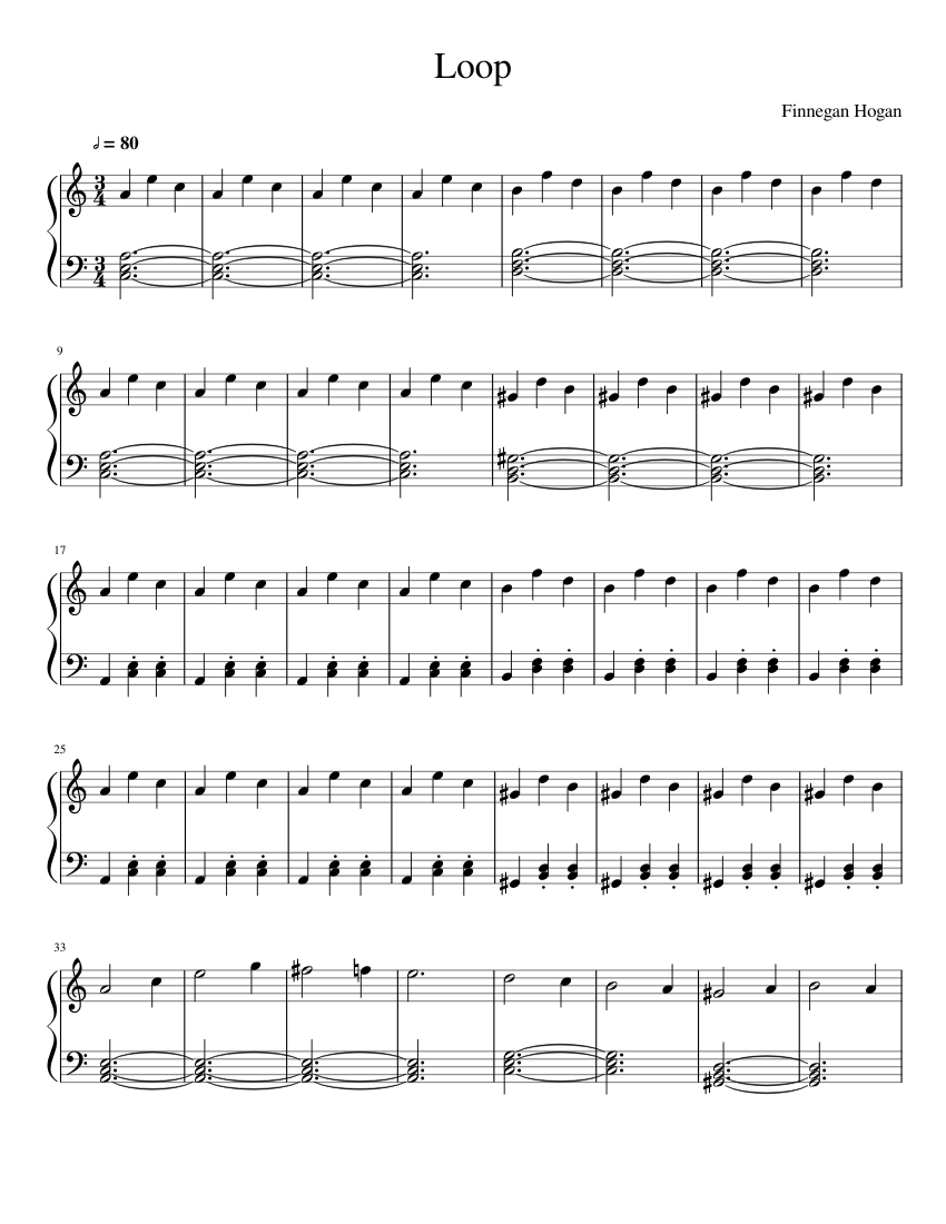 Loop Sheet music for Piano (Solo) Easy | Musescore.com