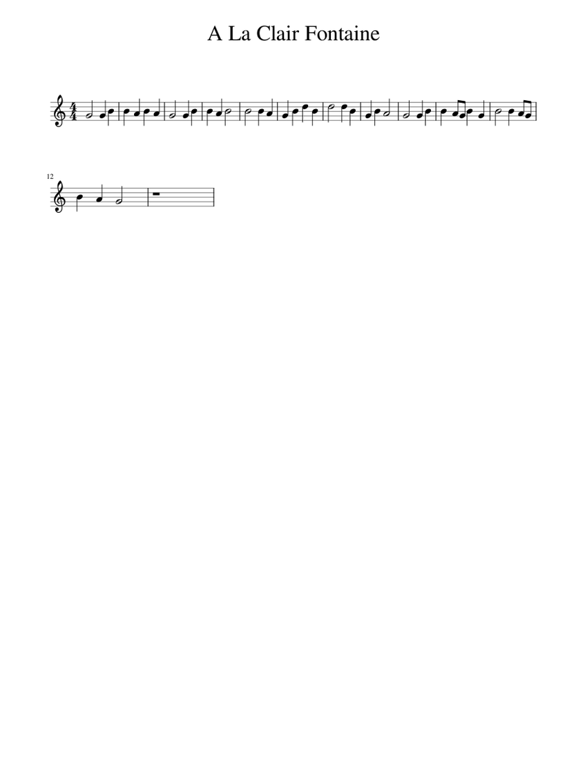A La Clair Fontaine Sheet music for Piano (Solo) Easy | Musescore.com