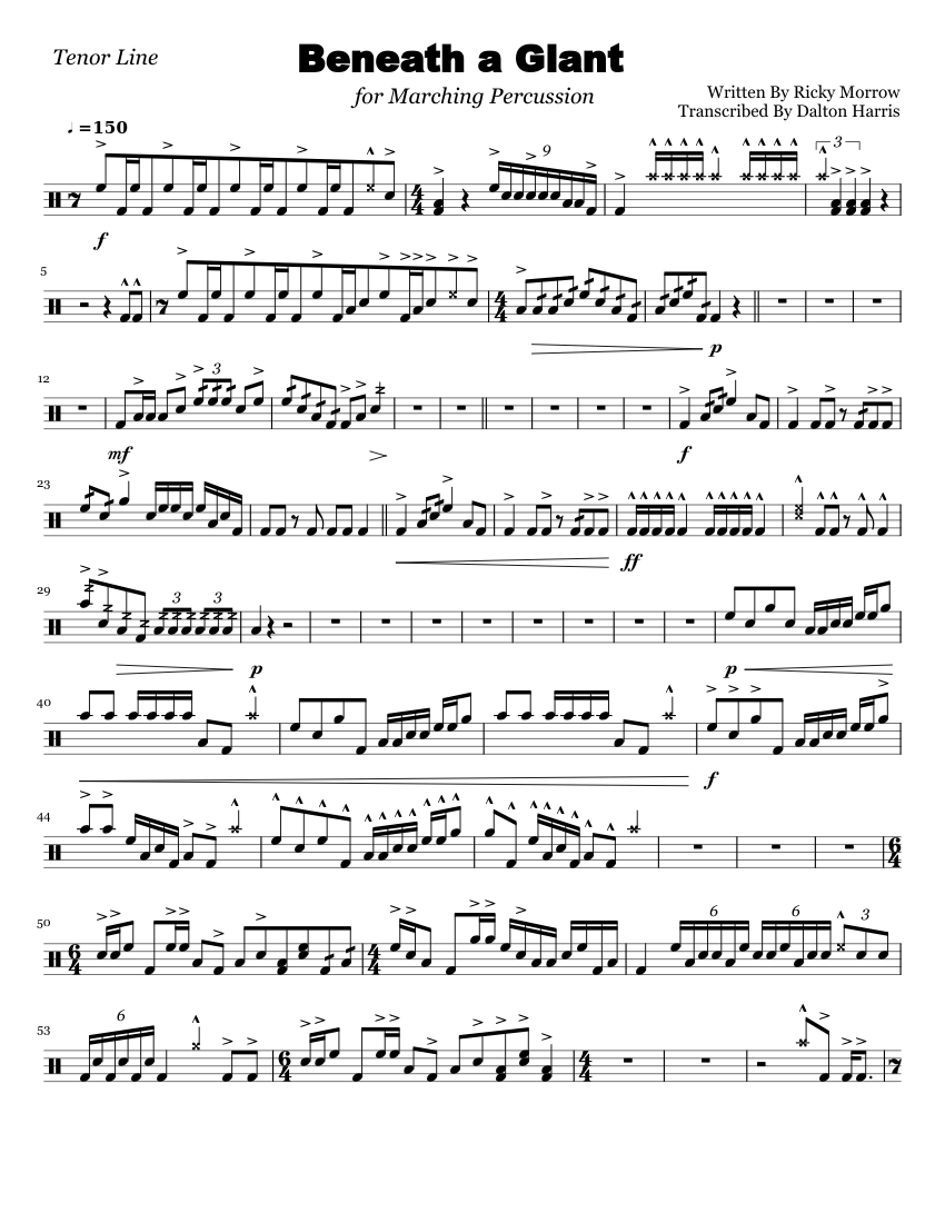 MHS 2020 Percussion Feature Sheet music for Tenor drum (Solo ...