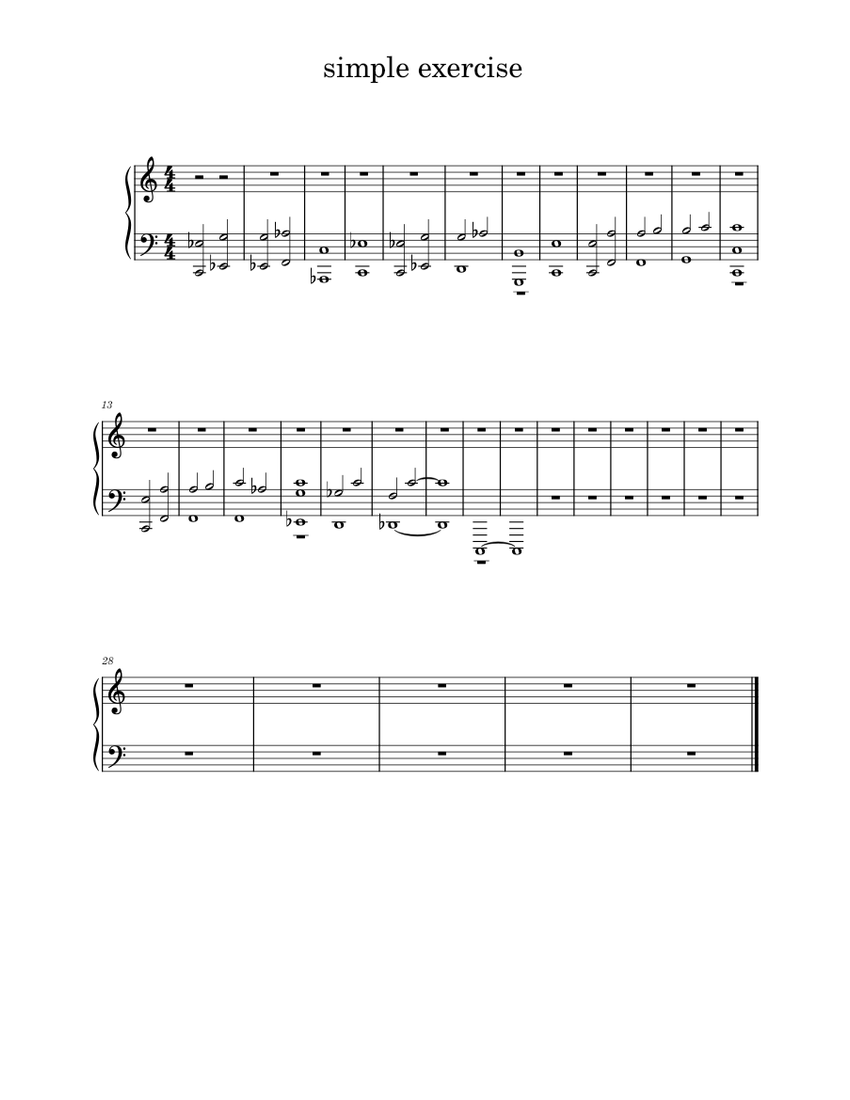 simple exercise Sheet music for Piano (Solo) Easy | Musescore.com