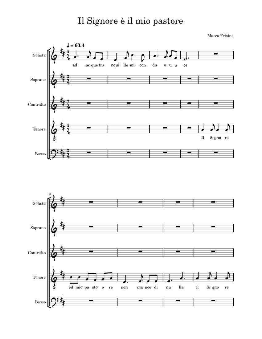 Il Signore è il mio pastore tenori Sheet music for Soprano, Alto, Tenor ...
