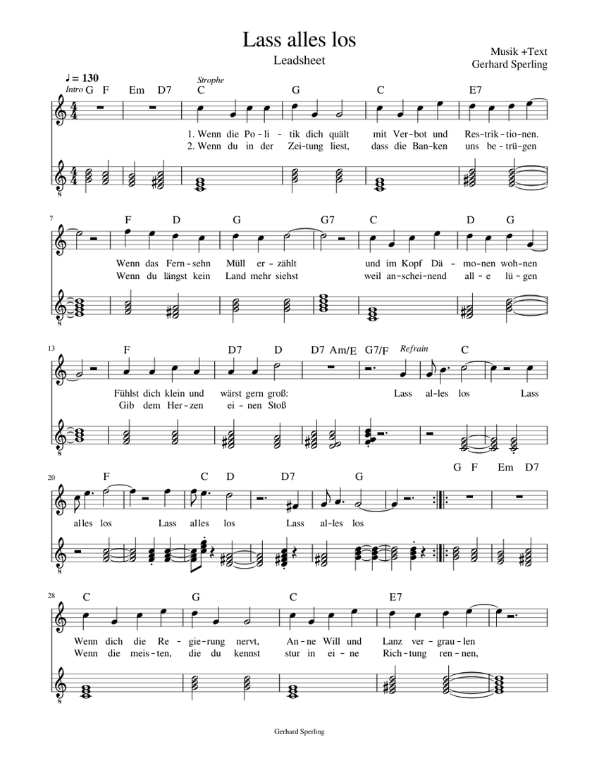 Lass alles los - piano tutorial