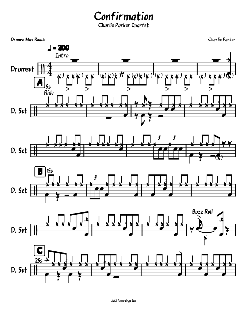 Confirmation Sheet Music for Drum group (Solo) | MuseScore.com