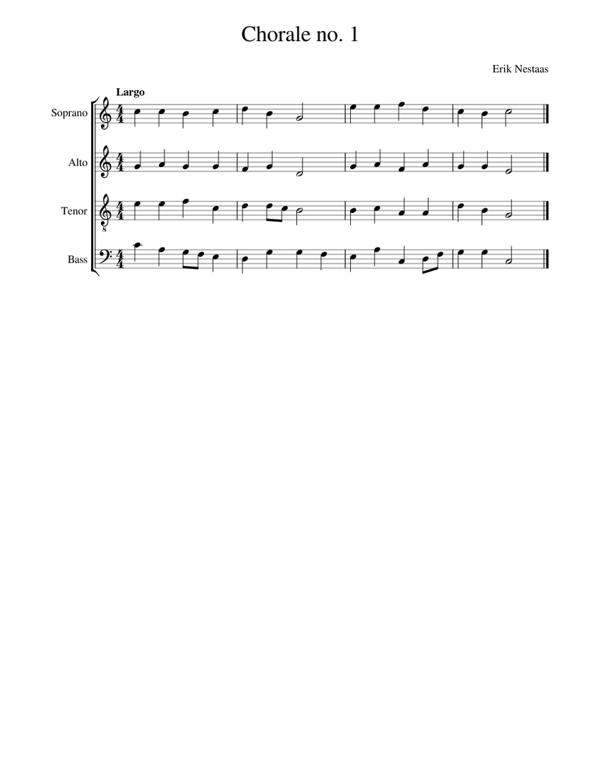Chorale No. 1 Sheet music for Soprano, Alto, Tenor, Bass voice (Choral ...