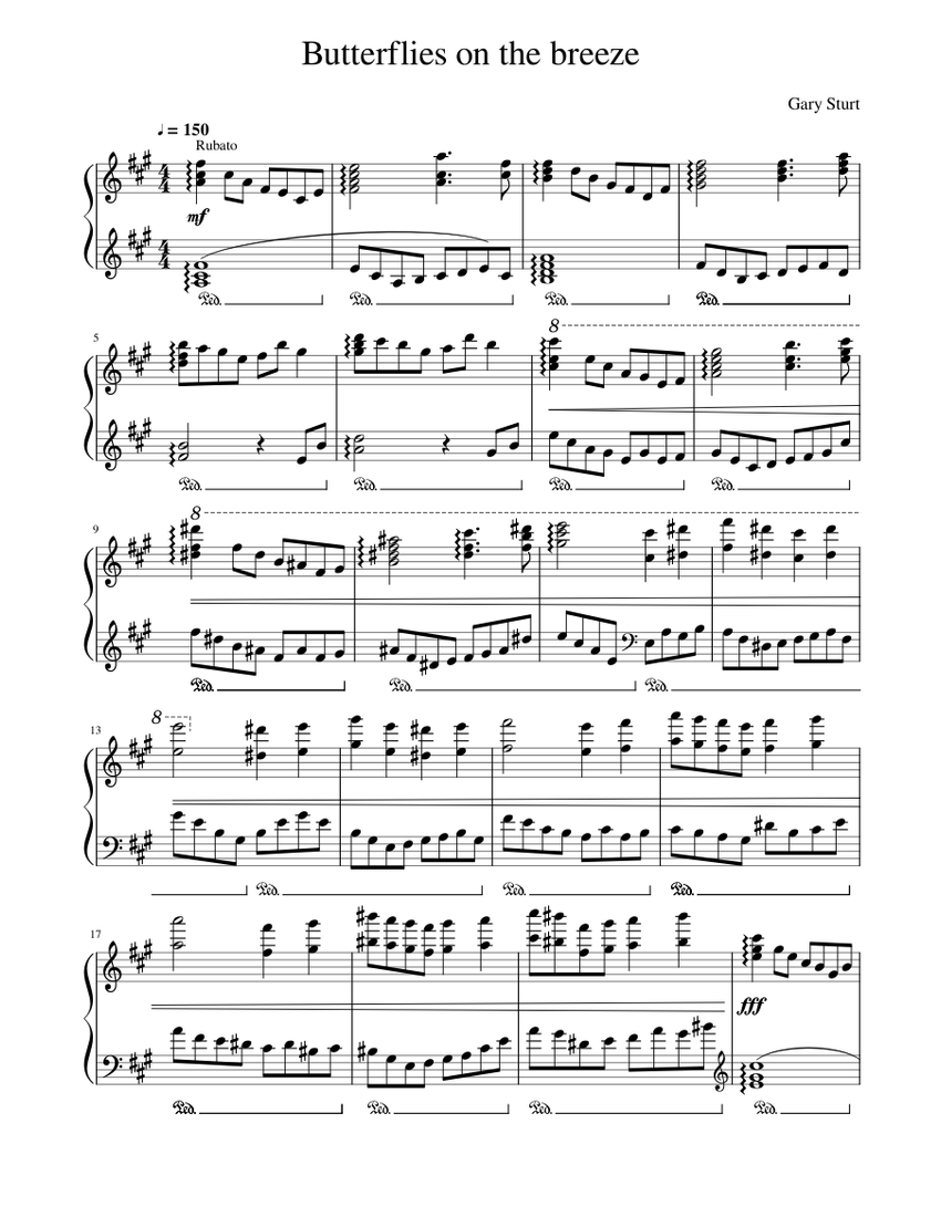butterflies Sheet music for Piano (Solo) | Musescore.com
