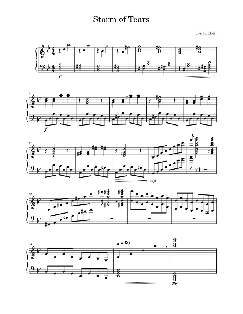 Storm of Tears-Josiah Shell Sheet music for Piano (Solo) Easy ...