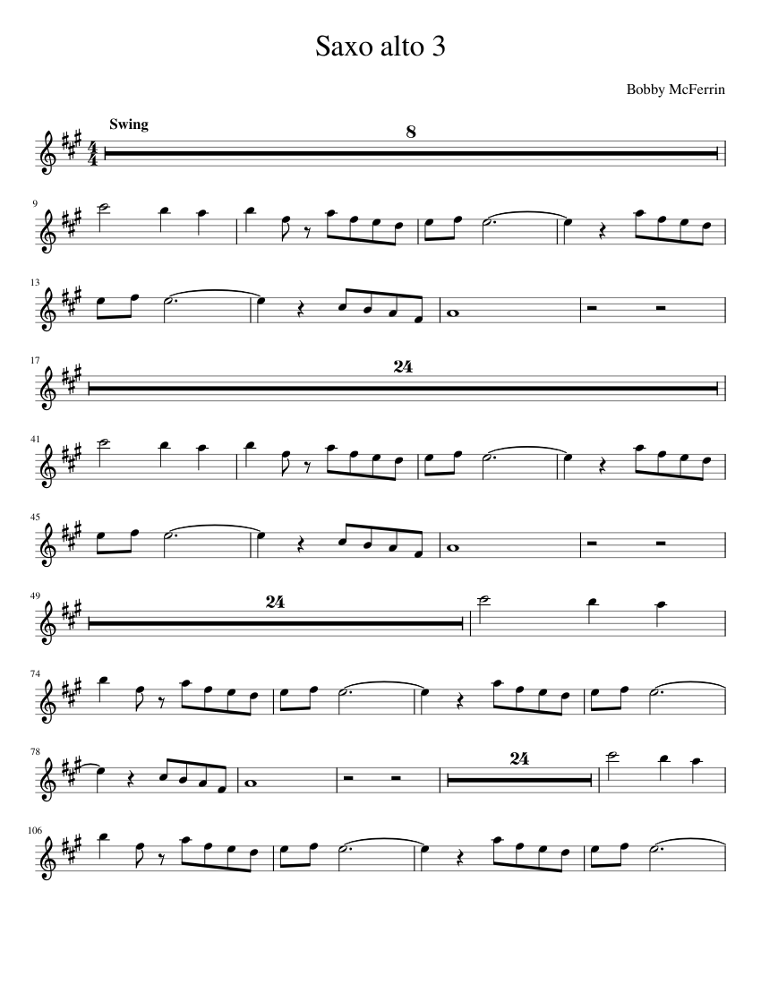 Saxo alto 3 Sheet music for Saxophone alto (Solo) | Musescore.com