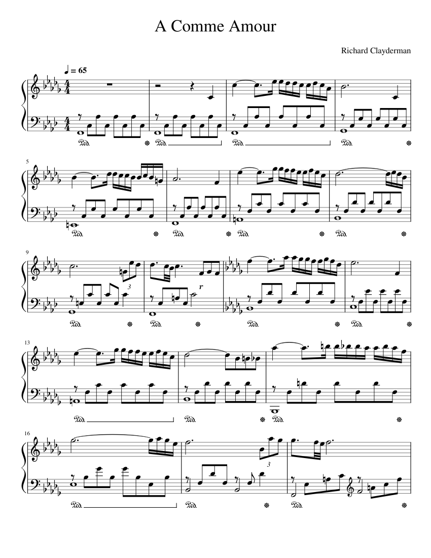 A Comme Amour Sheet Music for Piano (Solo) | MuseScore.com