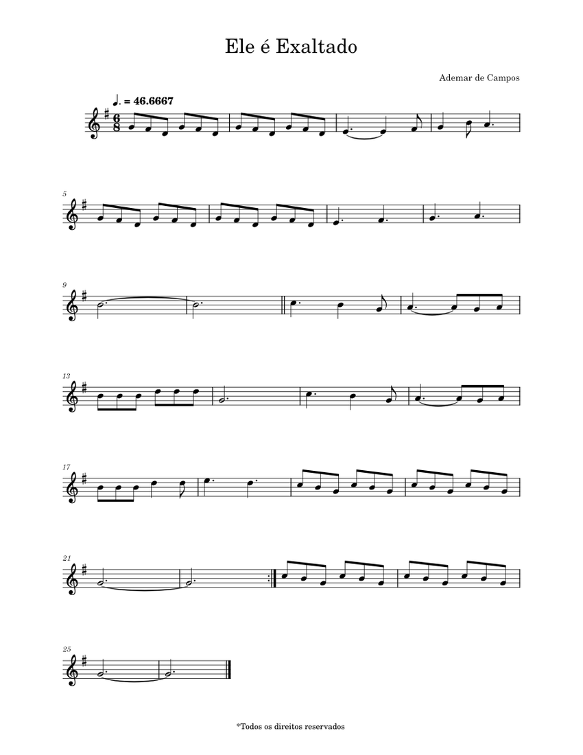 Ele_é_Exaltado Sheet music for Piano (Solo) Easy | Musescore.com