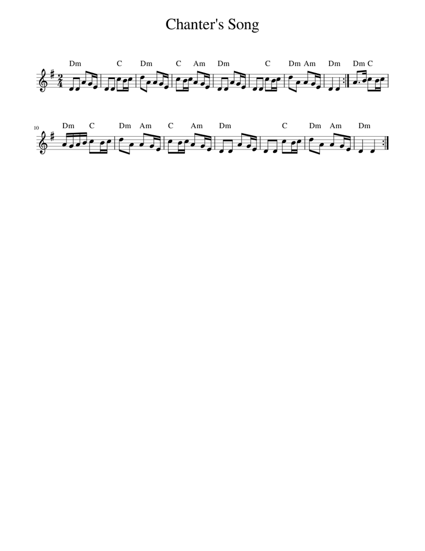 Chanter's Song Sheet music for Piano (Solo) Easy | Musescore.com